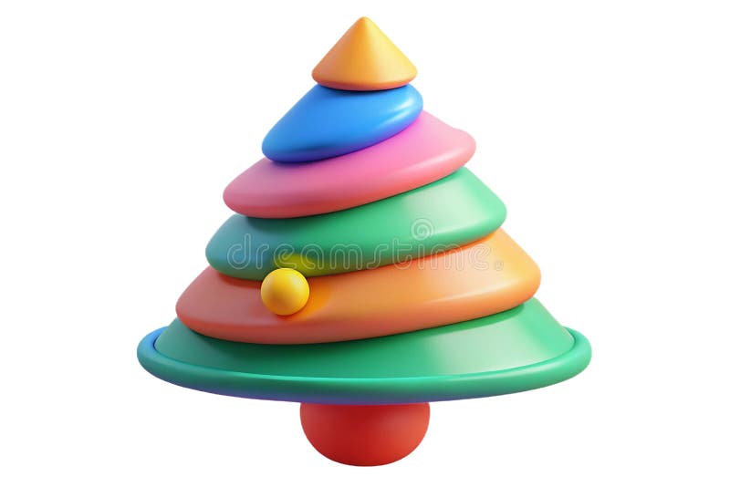 Stacked Toy Tree with Geometric Shapes for Kids Learning Stock ...
