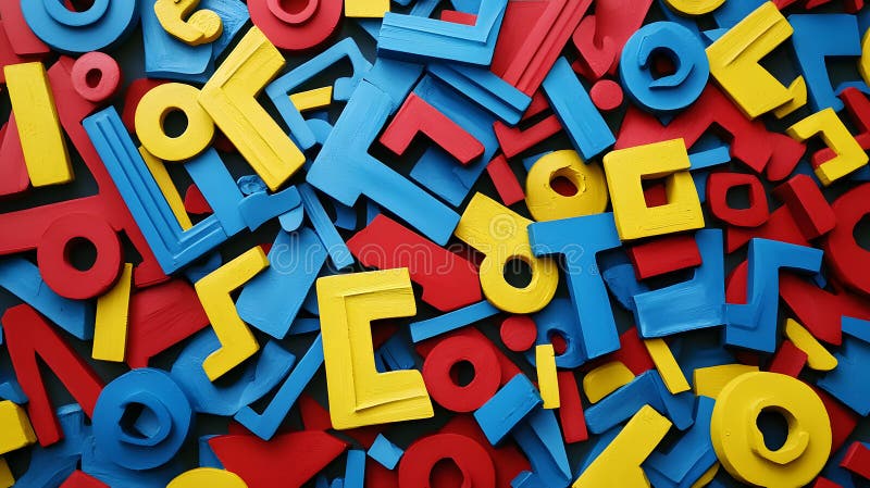 Colorful Stacking Letters in Vibrant Colors. Stock Illustration ...