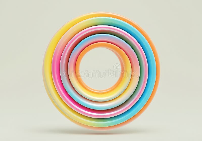 Colorful Stacking Rings Arranged in a Circular Pattern on a Soft ...
