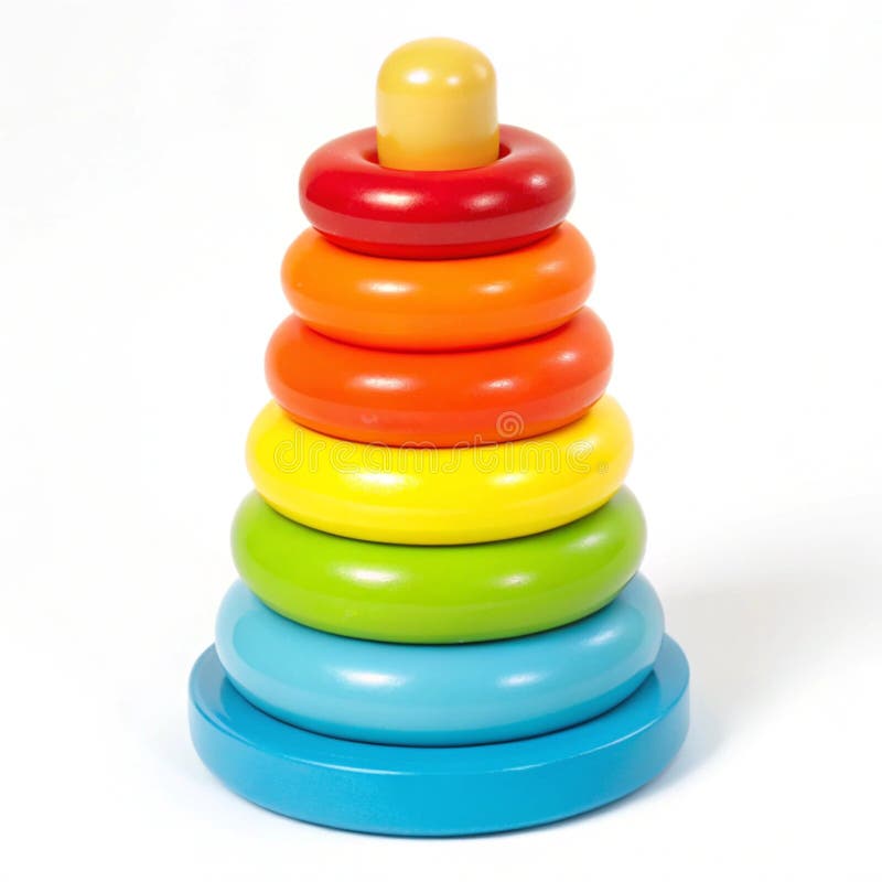Colorful Stacking Toy on Transparent Background Stock Illustration ...