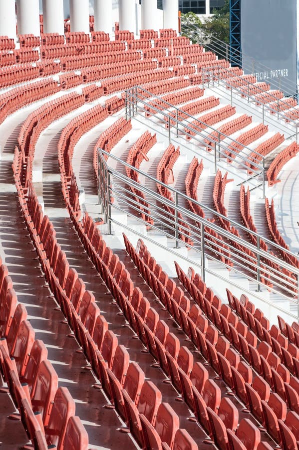 Colorful of Stadium Seats in Background. Stock Photo - Image of ...