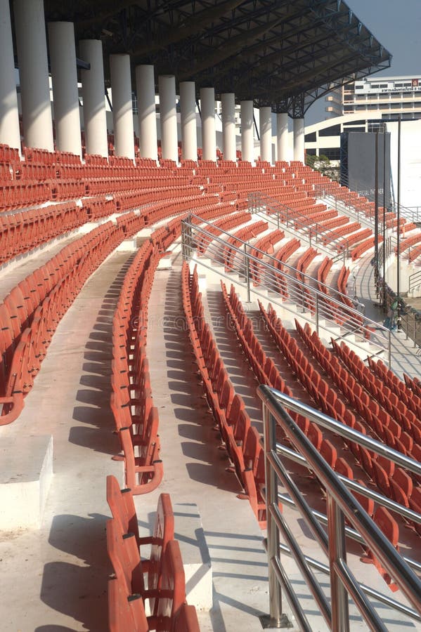 Colorful of Stadium Seats in Background. Stock Photo - Image of ...