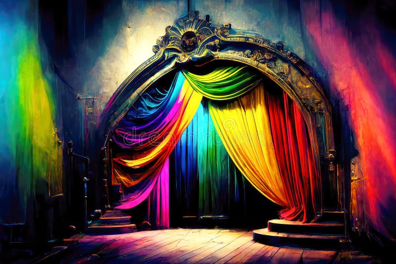 Colorful stage stock illustration. Illustration of boards - 269861352