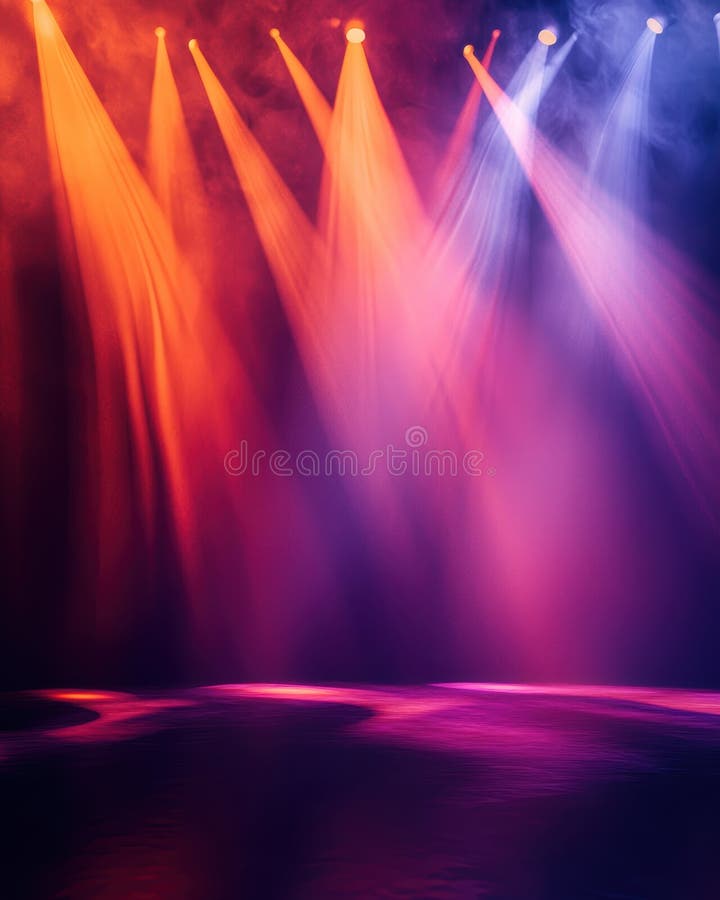 Colorful Stage Lighting Effects in a Dramatic Setting Stock ...
