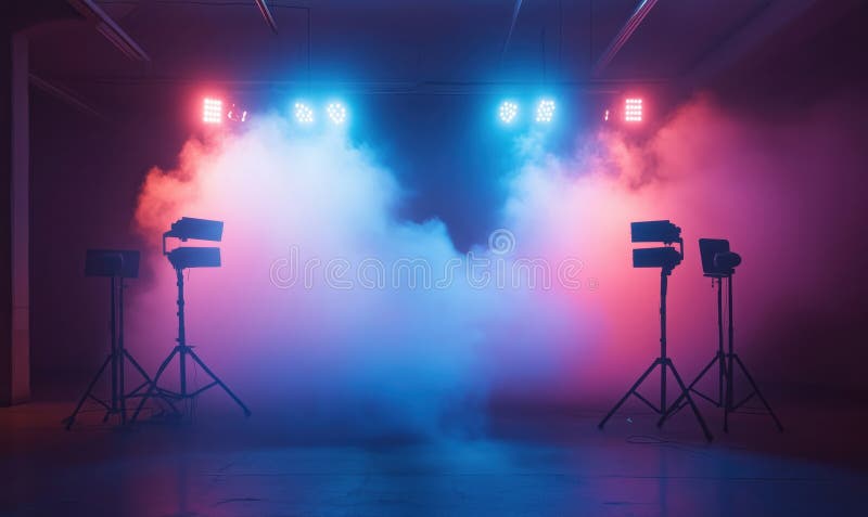 Colorful Stage Lighting with Fog Effects Creating a Dramatic Atmosphere ...
