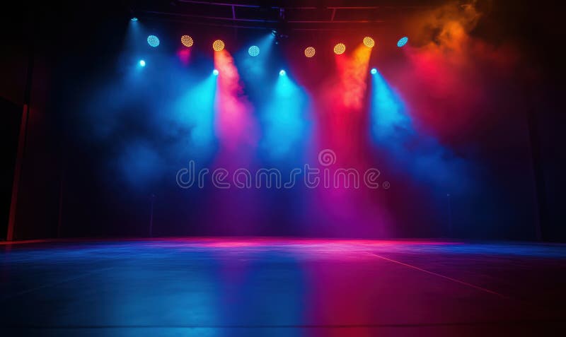 Colorful Stage Lighting with Smoke Effects Creating Vibrant Atmosphere ...