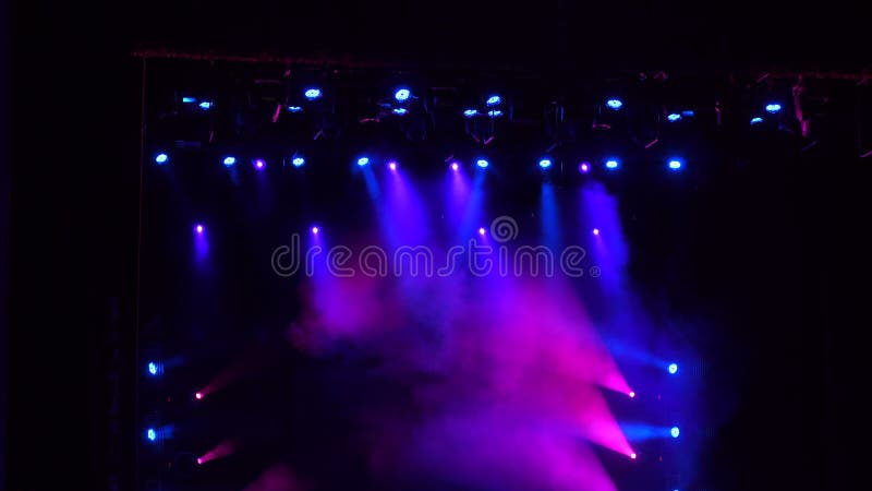 Colorful Stage Lights at Concert. Stage Lights and Smok Stock Video ...