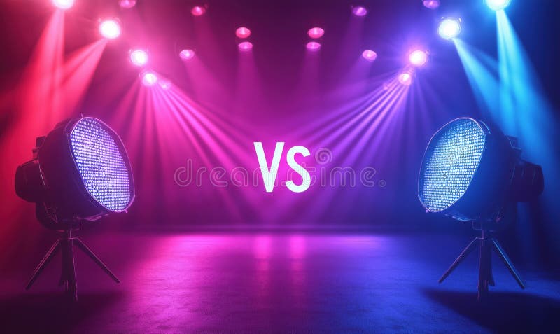 Colorful Stage Lights with Spotlight Effect Creating a Dramatic Vs ...