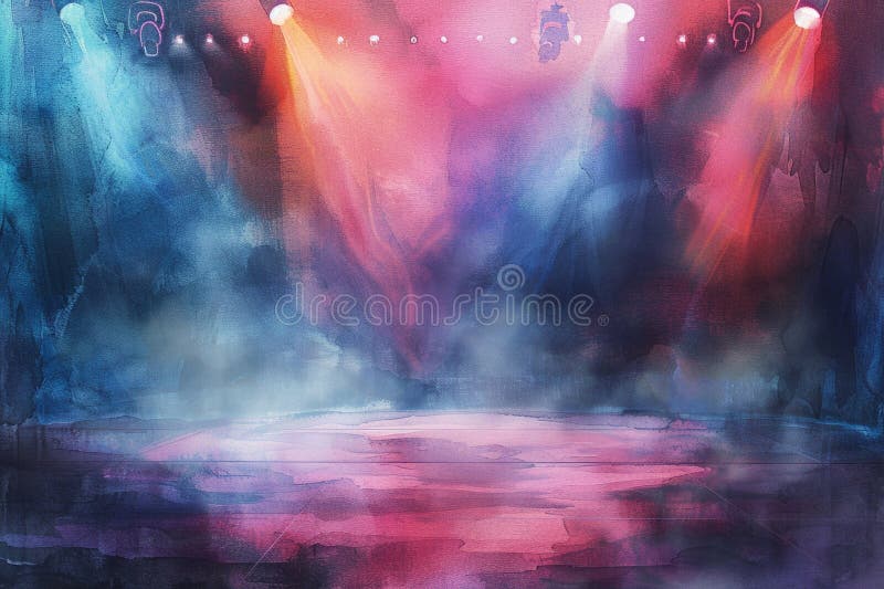 A Colorful Stage Performance with Bright Lights and a Lively Atmosphere ...