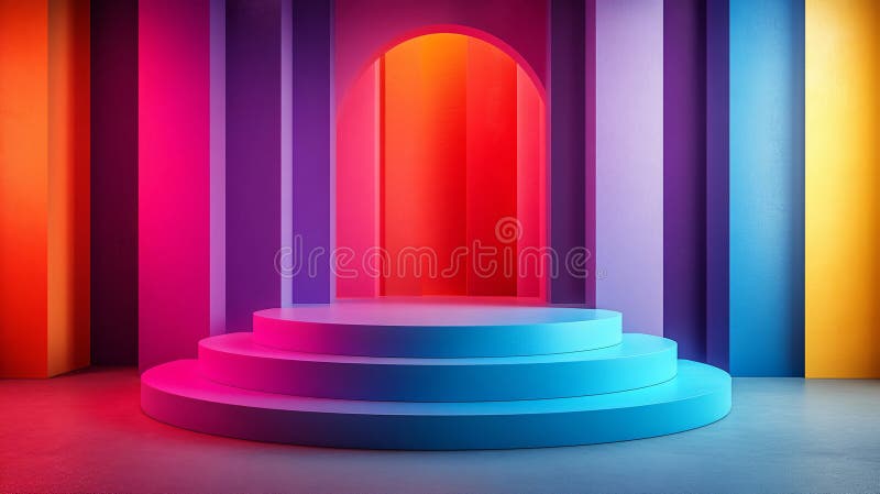 Vibrant Abstract Stage with Colorful Lights Creating a Modern Artistic ...