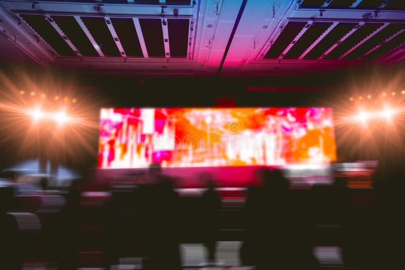 Colourful Stage Show in Convention Hall Stock Image - Image of crowd ...