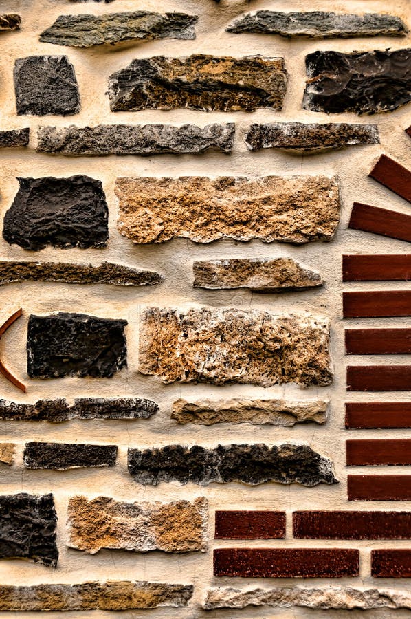 Rock and brick wall stock photo. Image of plain, concrete - 117006768