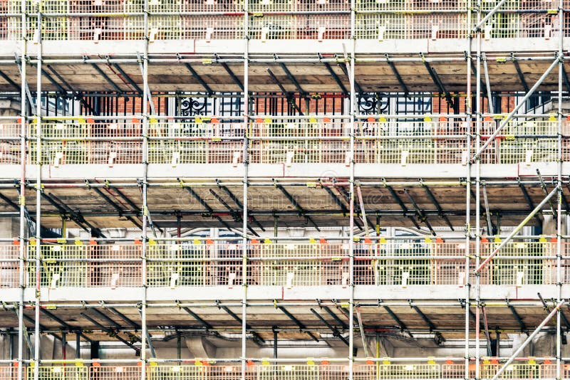 Colorful Staging of a Building Construction Site Stock Photo - Image of ...