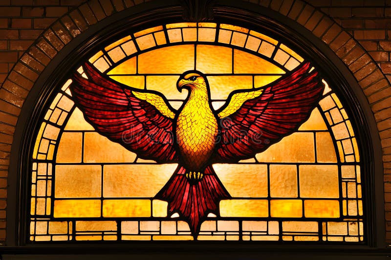 Colorful Stained Glass Hawk Stock Illustration - Illustration of ...