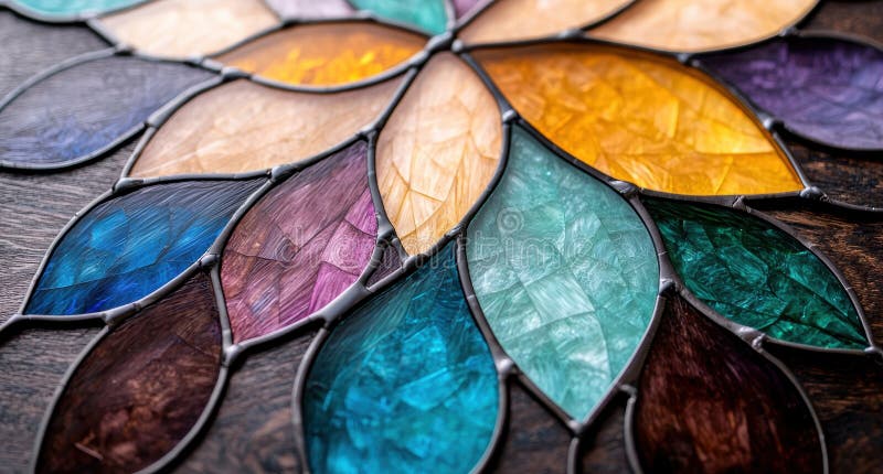 Colorful Stained Glass Mosaic Pattern Stock Illustration - Illustration ...