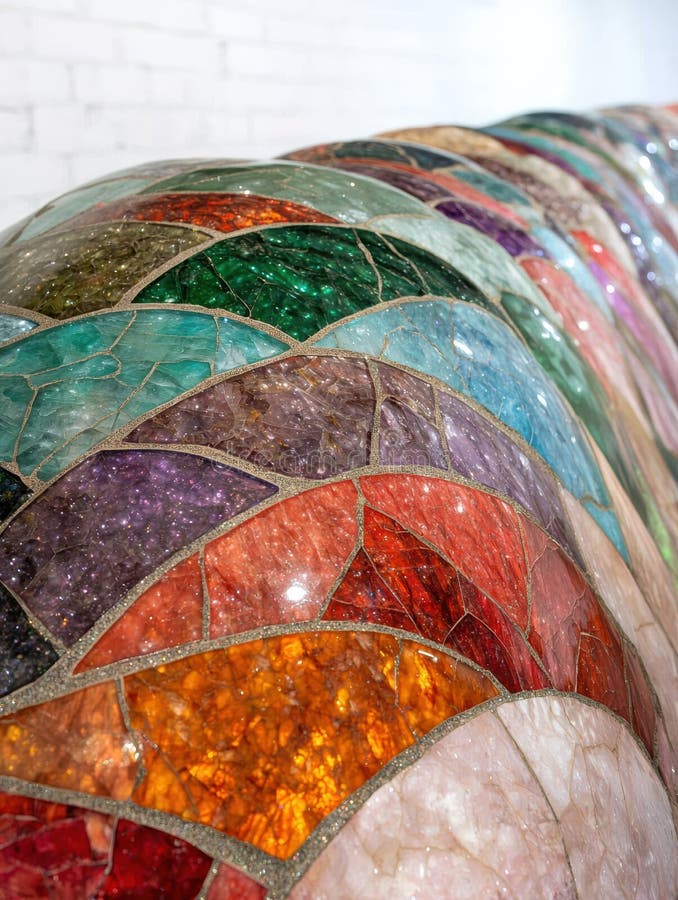 Colorful Stained Glass Mosaic Pattern Stock Illustration - Illustration ...