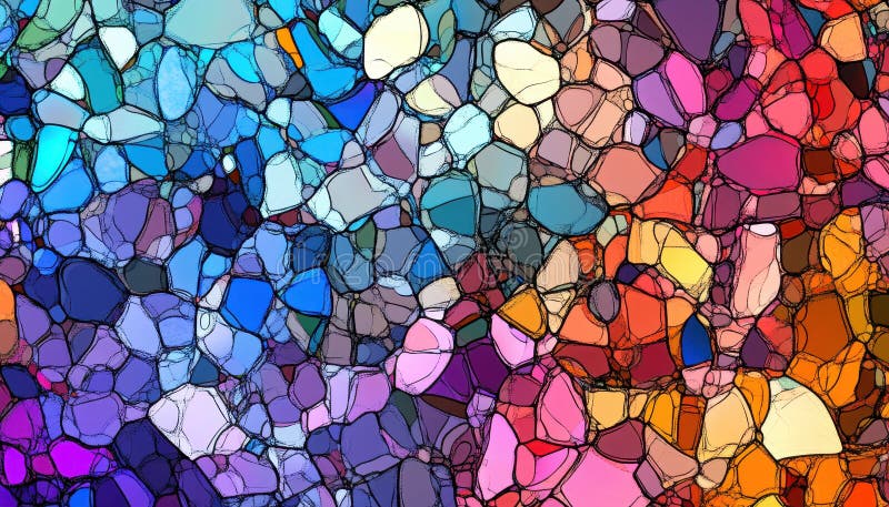 Colorful Stained Glass Pattern with a Vibrant Array of Shapes and Hues ...