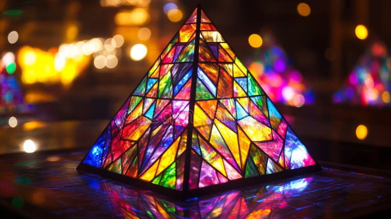 Stained Glass Window with Heart Design, Vibrant Colors. Art and ...