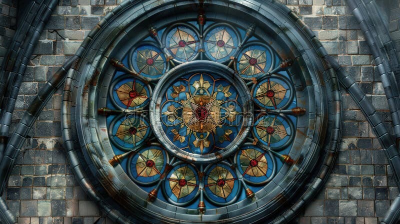 Colorful Stained Glass Window in a Cathedral Stock Image - Image of ...