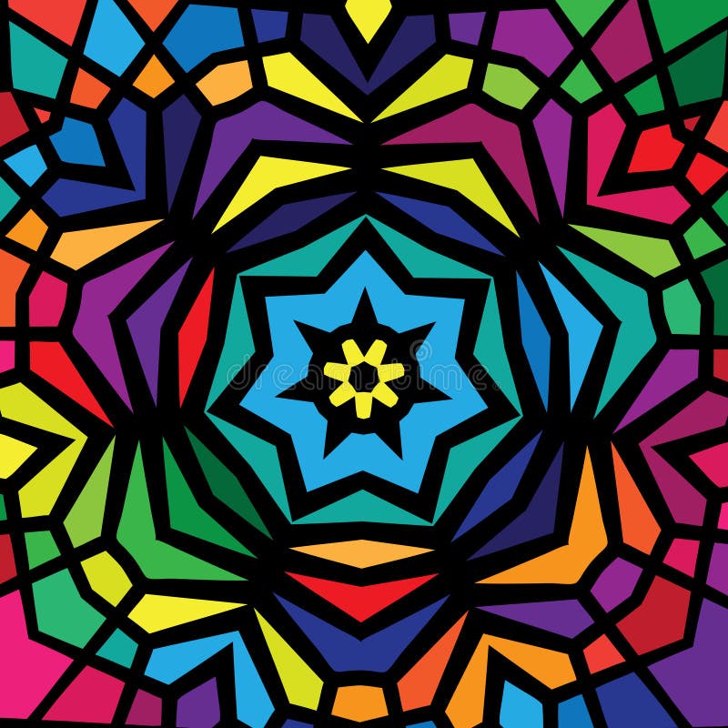 Colorful Stained Glass Window Design Stock Vector - Illustration of ...