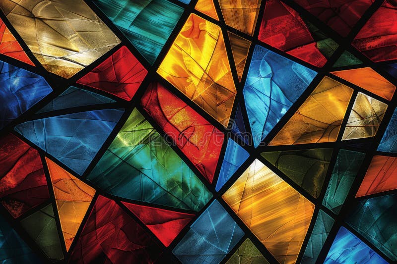 A Colorful Stained Glass Window with Many Different Colored Pieces ... A Colorful Stained Glass Window with Many Different Colored Pieces ...