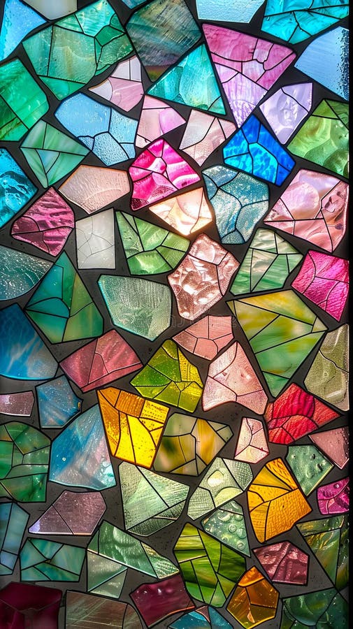 A Colorful Stained Glass Window with Many Different Colors Stock Image ...