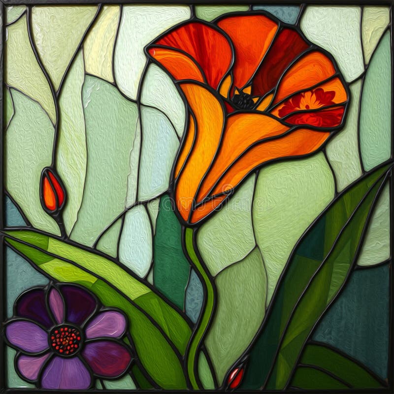 Colorful Stained Glass Window. Multicolored Interior Design Template ...