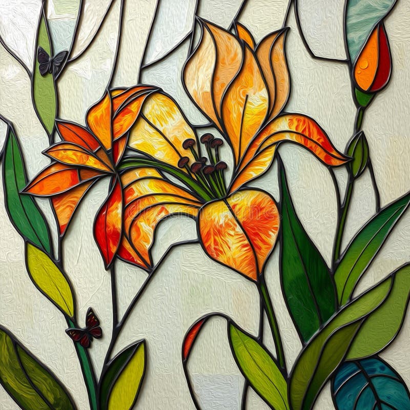 Colorful Stained Glass Window. Multicolored Interior Design Template ...