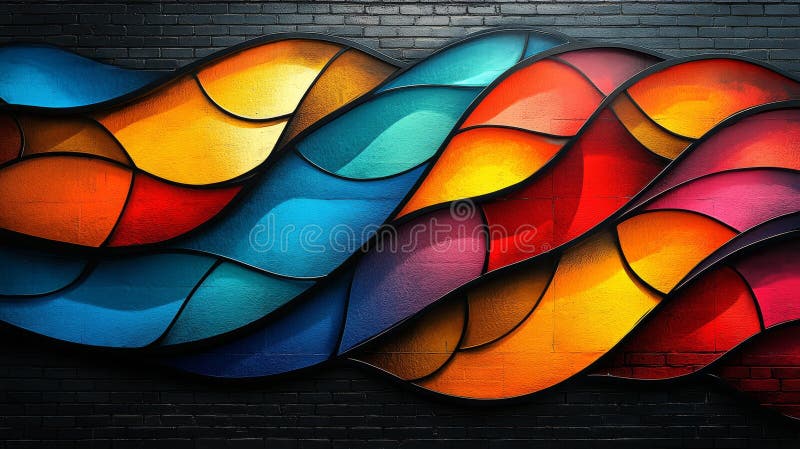Colorful Stained Glass Window with Vibrant Patterns, Artistic and ...
