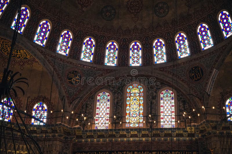Sunlight Shining through Colorful Stained Glass Windows Illuminating ...