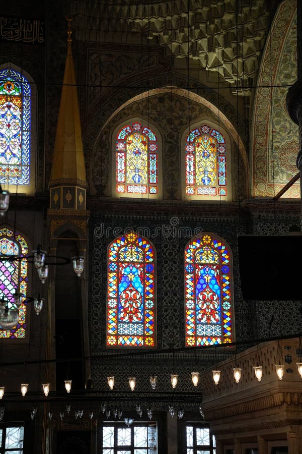 Sunlight Streaming through Stained Glass Windows Illuminating the ...