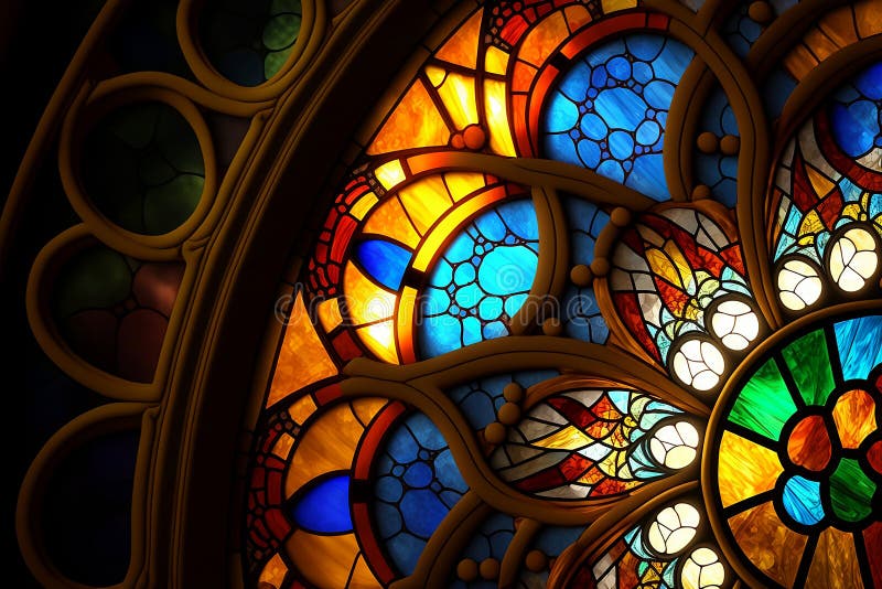 Stained glass windows stock illustration. Illustration of generated ...