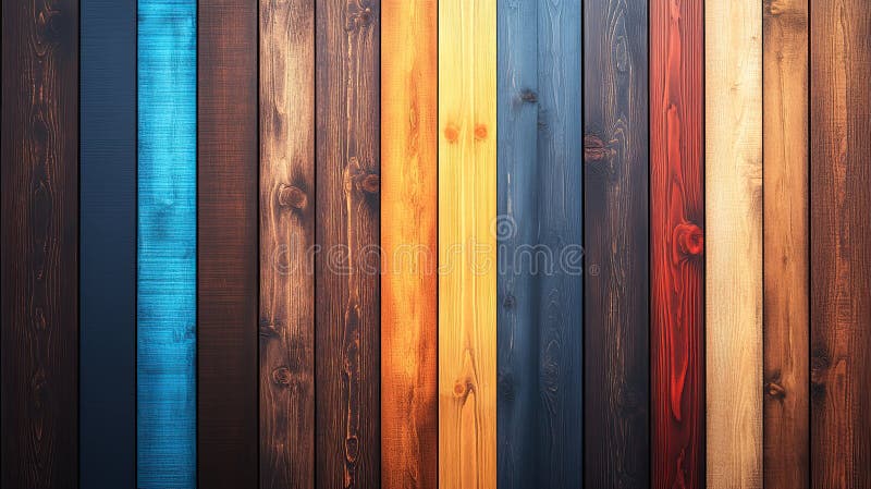 Colorful Stained Wood Planks Wall Texture Background Stock Photo ...