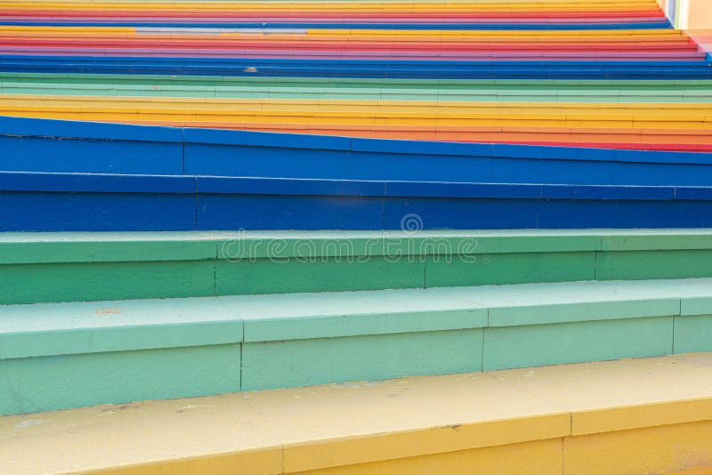 Colorful Stairs and Colorful Wall Background Stock Photo - Image of ...