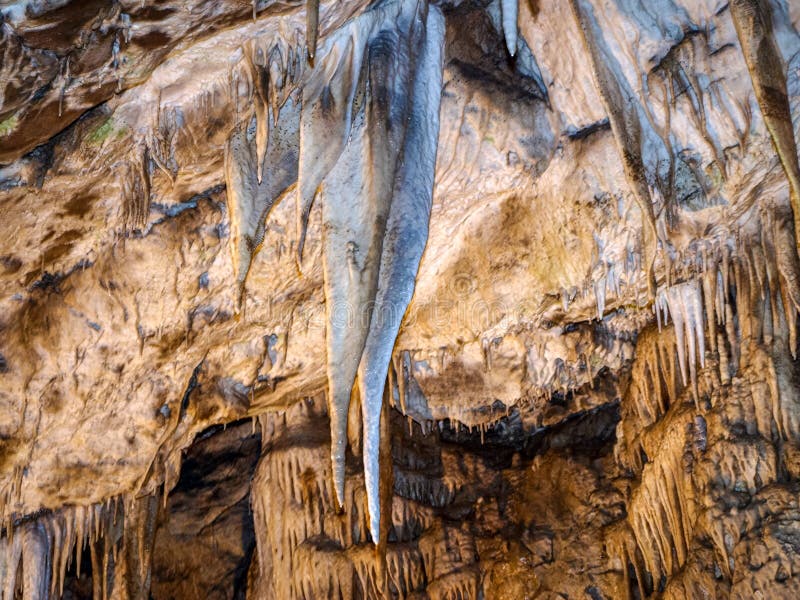 Colorful Stalactites in the Cave Stock Image - Image of water ...