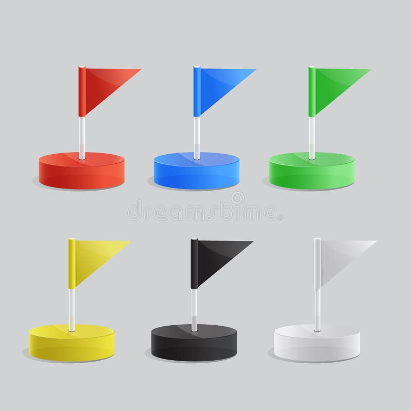 Colorful Standing Flags Toy Set Stock Vector - Illustration of symbol ...