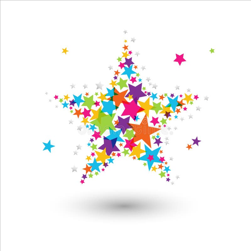 Colorful star stock vector. Illustration of fancy, orange - 15370269