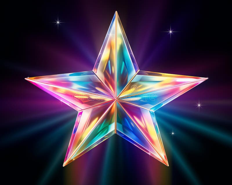 A Colorful Star on a Black Background Stock Illustration - Illustration ...