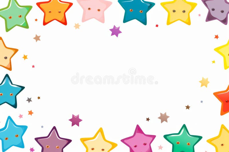 A Colorful Star Border with Many Stars Stock Illustration ...