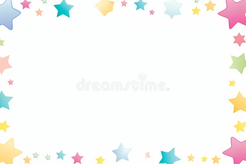 A Colorful Star Border on a White Background Stock Illustration ...