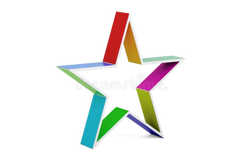 Colorful Star Company Logotype Design, 3D Rendering Stock Illustration ...