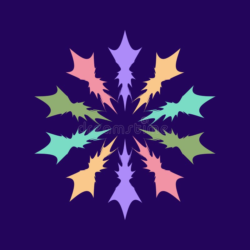 Colorful Star Complex Forms. Fireworks Isolated on Blue Background ...