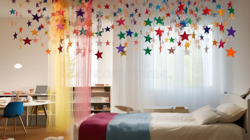 Colorful star divider stock illustration. Illustration of childs ...