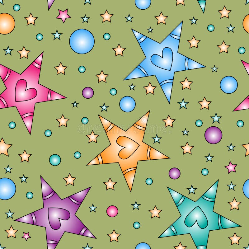 Colorful Star with Heart Texture Stock Illustration - Illustration of ...