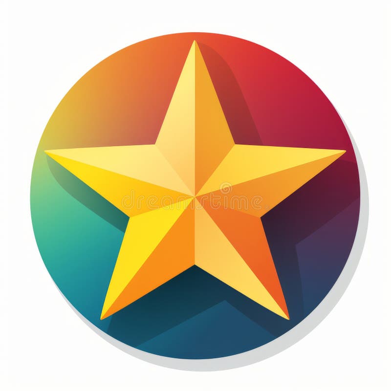A Colorful Star Icon on a White Background Stock Illustration ...