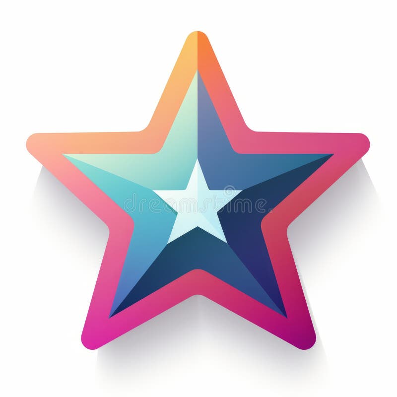 A Colorful Star Icon on a White Background Stock Illustration ...