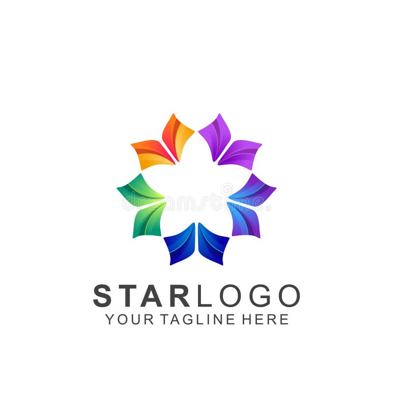 Colorful Star Logo Design stock vector. Illustration of company - 181884033