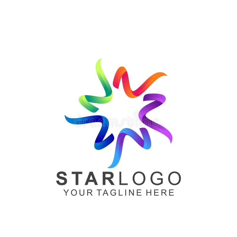 Colorful Star Logo Design stock illustration. Illustration of icon ...