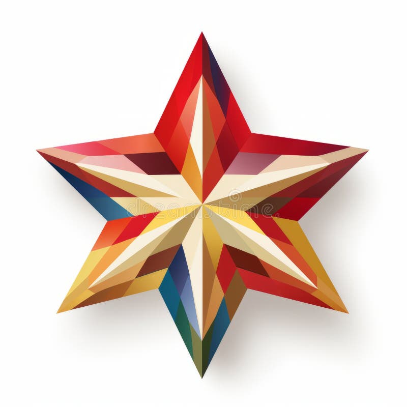A Colorful Star Made Out of Paper Stock Illustration - Illustration of ...