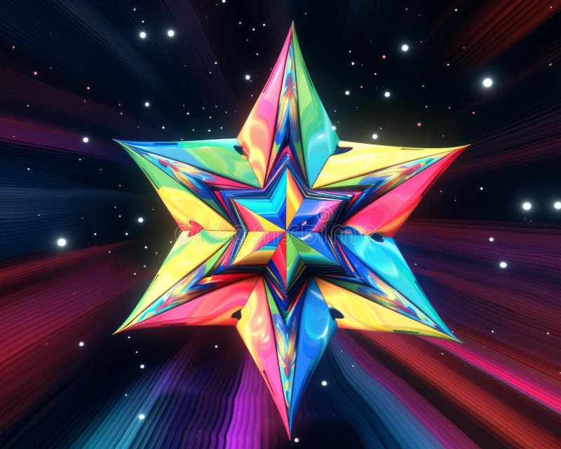 A Colorful Star in the Middle of a Space Background Stock Illustration ...